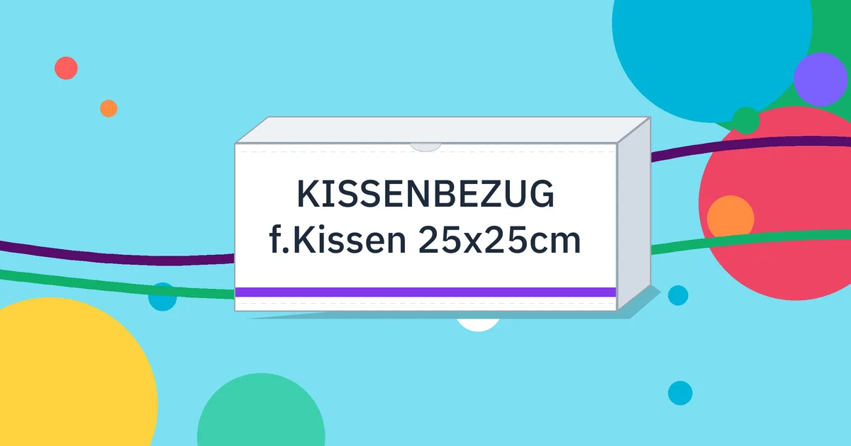Symbolbild: Packung mit der Aufschrift KISSENBEZUG f.Kissen 25x25cm (PZN 03394620) – Verfügbarkeit und Bezug in Apotheken in Frankfurt am Main