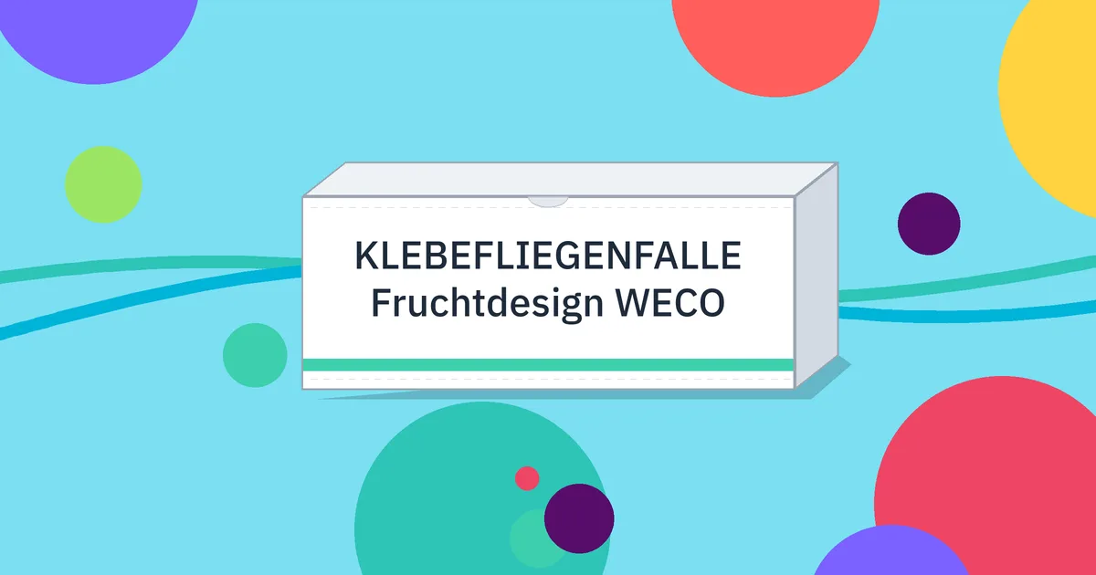 Symbolbild: Packung mit der Aufschrift KLEBEFLIEGENFALLE Fruchtdesign WECO (PZN 20327306) – Verfügbarkeit und Bezug in Apotheken in Frankfurt am Main
