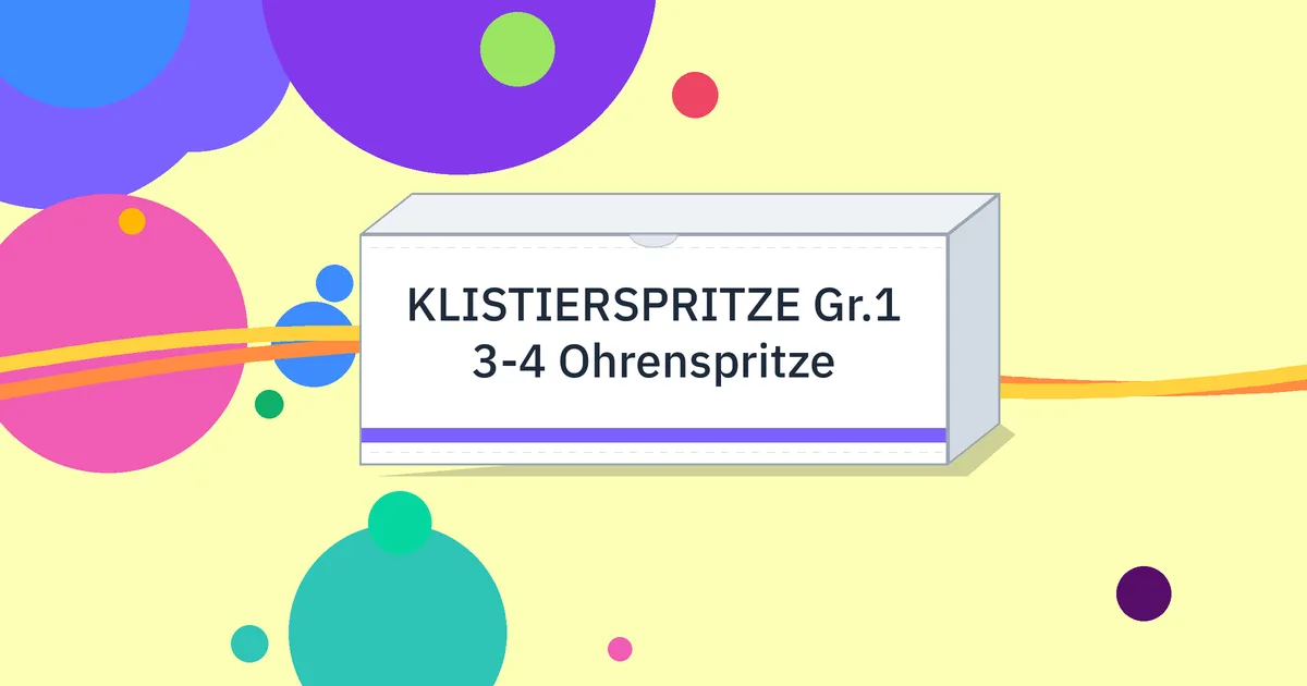 Symbolbild: Packung mit der Aufschrift KLISTIERSPRITZE Gr.1 3-4 Ohrenspritze (PZN 01733118) – Verfügbarkeit und Bezug in Apotheken in Frankfurt am Main