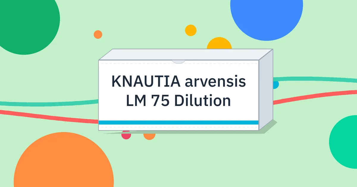 Symbolbild: Packung mit der Aufschrift KNAUTIA arvensis LM 75 Dilution (PZN 13519241) – Verfügbarkeit und Bezug in Apotheken in Frankfurt am Main