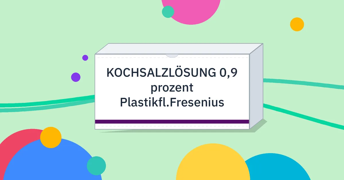 Symbolbild: Packung mit der Aufschrift KOCHSALZLÖSUNG 0,9 prozent Plastikfl.Fresenius (PZN 01636355) – Verfügbarkeit und Bezug in Apotheken in Frankfurt am Main