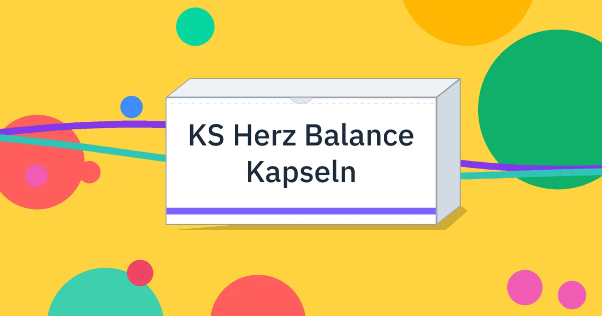 Symbolbild: Packung mit der Aufschrift KS Herz Balance Kapseln (PZN 20725722) – Verfügbarkeit und Bezug in Apotheken in Frankfurt am Main