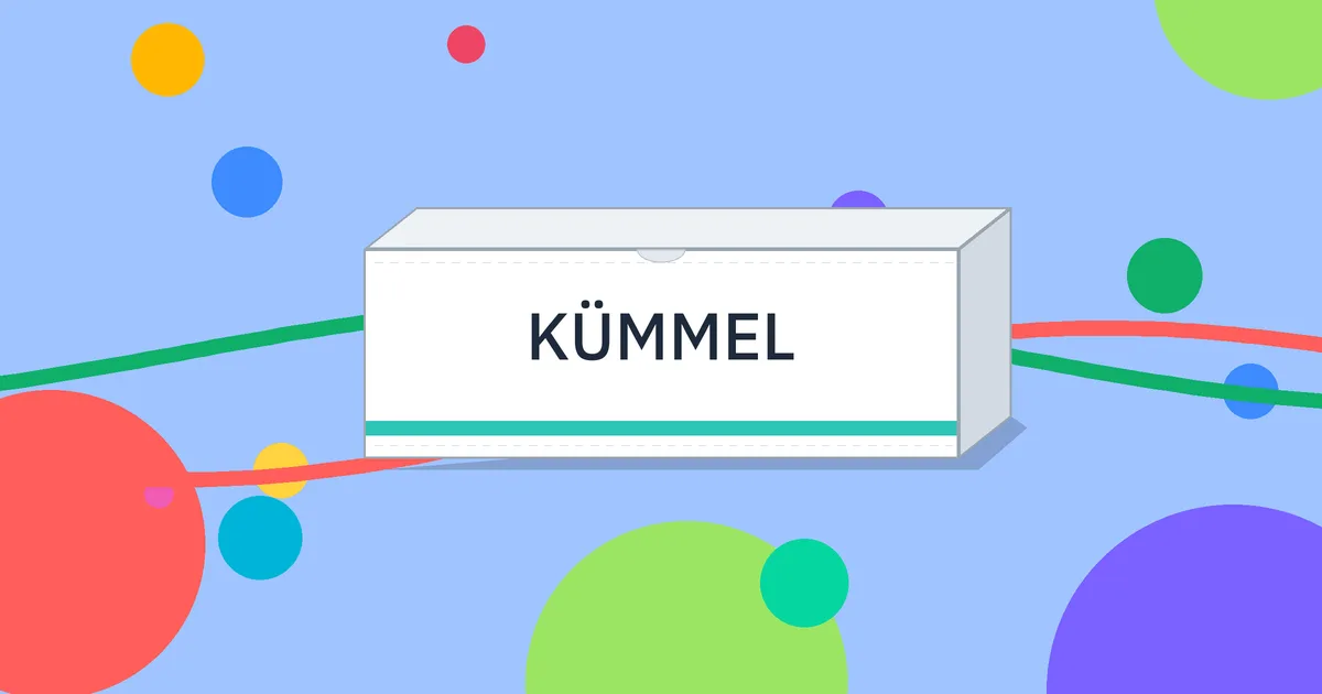 Symbolbild: Packung mit der Aufschrift KÜMMEL (PZN 03485179) – Verfügbarkeit und Bezug in Apotheken in Frankfurt am Main