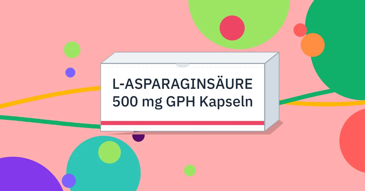 Symbolbild: Packung mit der Aufschrift L-ASPARAGINSÄURE 500 mg GPH Kapseln (PZN 07766923) – Verfügbarkeit und Bezug in Apotheken in Frankfurt am Main