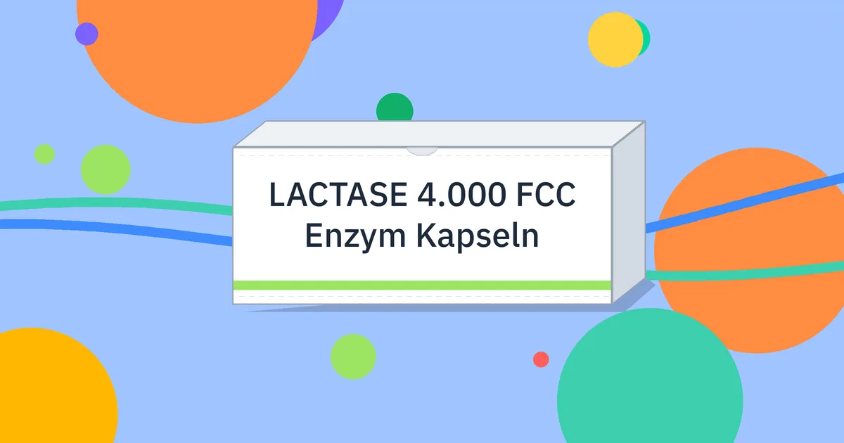 Symbolbild: Packung mit der Aufschrift LACTASE 4.000 FCC Enzym Kapseln (PZN 09631541) – Verfügbarkeit und Bezug in Apotheken in Frankfurt am Main