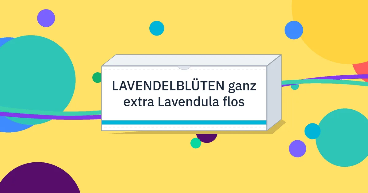 Symbolbild: Packung mit der Aufschrift LAVENDELBLÜTEN ganz extra Lavendula flos (PZN 20953498) – Verfügbarkeit und Bezug in Apotheken in Frankfurt am Main
