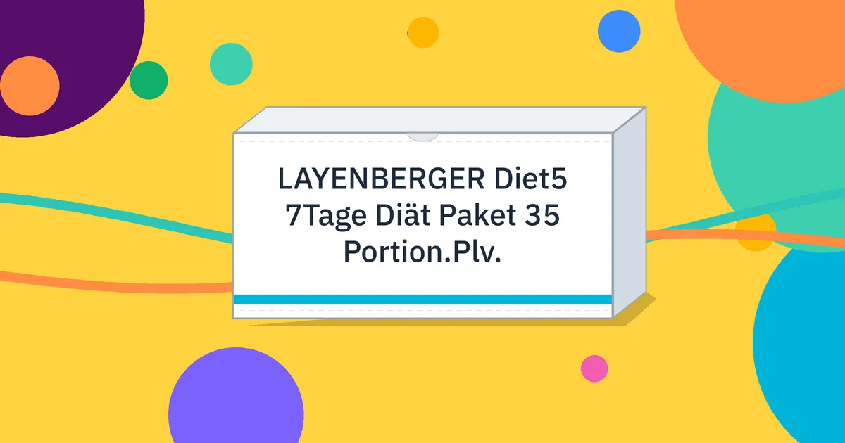 Symbolbild: Packung mit der Aufschrift LAYENBERGER Diet5 7Tage Diät Paket 35 Portion.Plv. (PZN 11548505) – Verfügbarkeit und Bezug in Apotheken in Frankfurt am Main