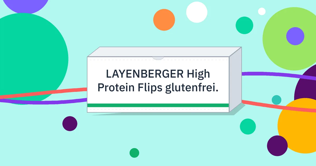 Symbolbild: Packung mit der Aufschrift LAYENBERGER High Protein Flips glutenfrei. (PZN 20843261) – Verfügbarkeit und Bezug in Apotheken in Frankfurt am Main
