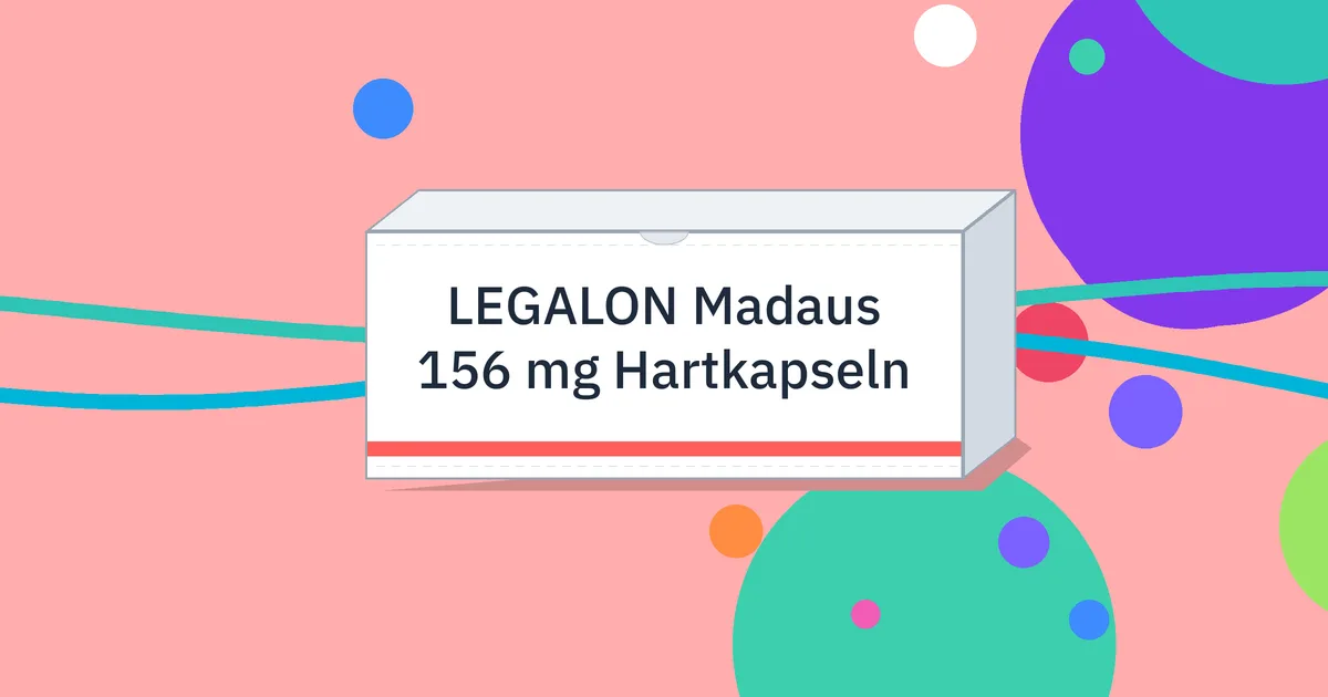 Symbolbild: Packung mit der Aufschrift LEGALON Madaus 156 mg Hartkapseln (PZN 11548161) – Verfügbarkeit und Bezug in Apotheken in Frankfurt am Main