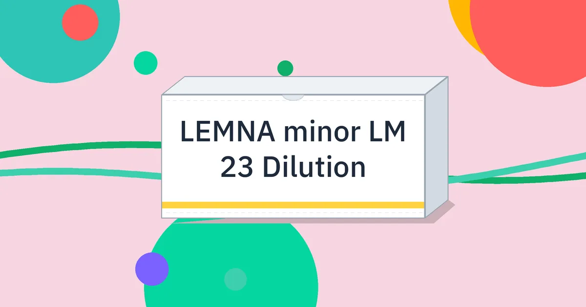 Symbolbild: Packung mit der Aufschrift LEMNA minor LM 23 Dilution (PZN 13525098) – Verfügbarkeit und Bezug in Apotheken in Frankfurt am Main
