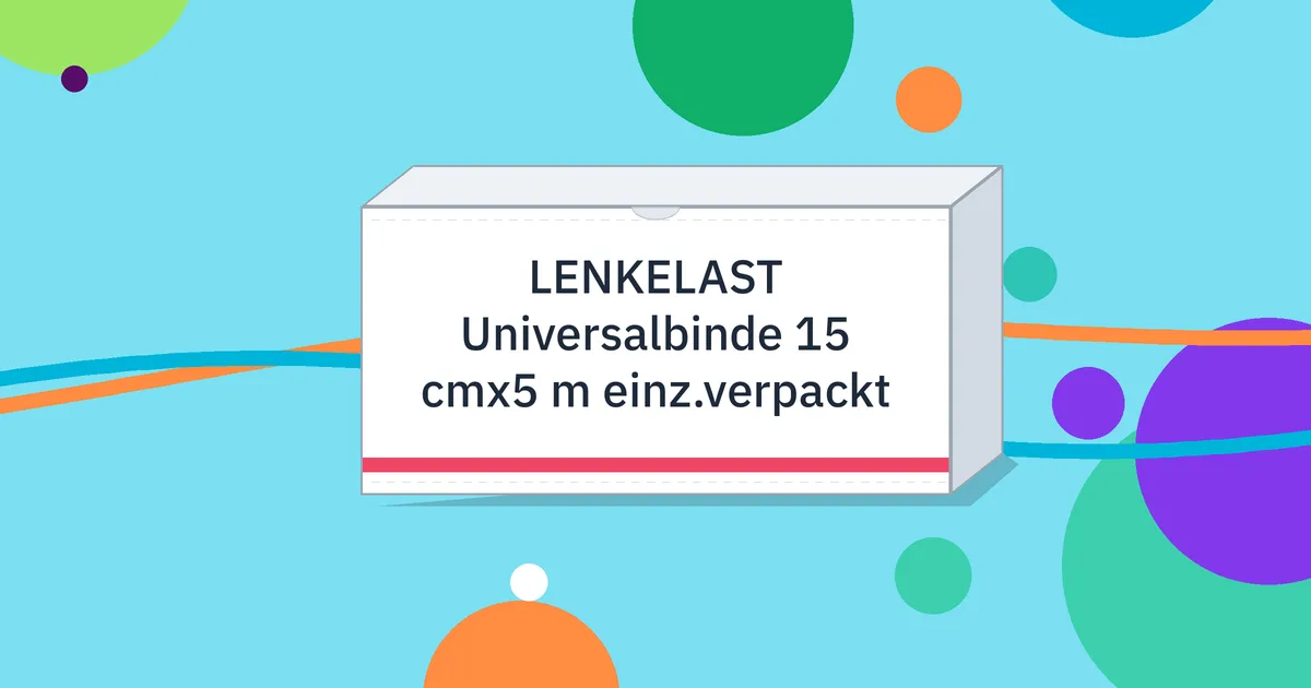 Symbolbild: Packung mit der Aufschrift LENKELAST Universalbinde 15 cmx5 m einz.verpackt (PZN 10931604) – Verfügbarkeit und Bezug in Apotheken in Frankfurt am Main