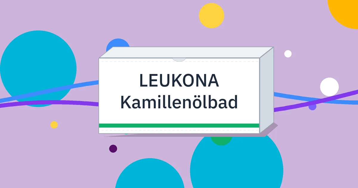 Symbolbild: Packung mit der Aufschrift LEUKONA Kamillenölbad (PZN 01999980) – Verfügbarkeit und Bezug in Apotheken in Frankfurt am Main