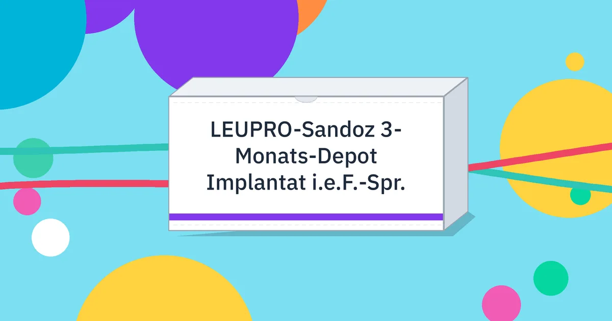 Symbolbild: Packung mit der Aufschrift LEUPRO-Sandoz 3-Monats-Depot Implantat i.e.F.-Spr. (PZN 18041850) – Verfügbarkeit und Bezug in Apotheken in Frankfurt am Main