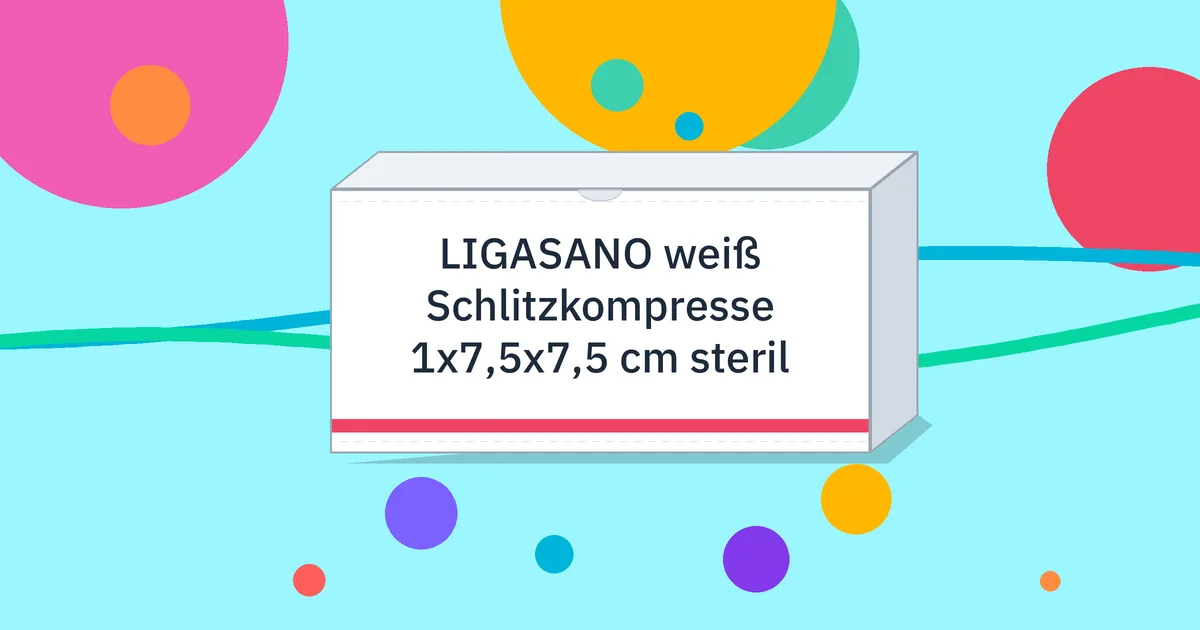 Symbolbild: Packung mit der Aufschrift LIGASANO weiß Schlitzkompresse 1x7,5x7,5 cm steril (PZN 17251137) – Verfügbarkeit und Bezug in Apotheken in Frankfurt am Main