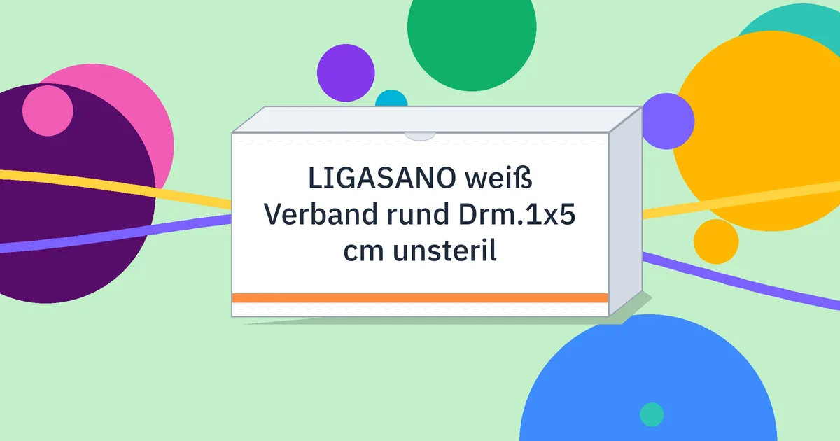 Symbolbild: Packung mit der Aufschrift LIGASANO weiß Verband rund Drm.1x5 cm unsteril (PZN 17251002) – Verfügbarkeit und Bezug in Apotheken in Frankfurt am Main