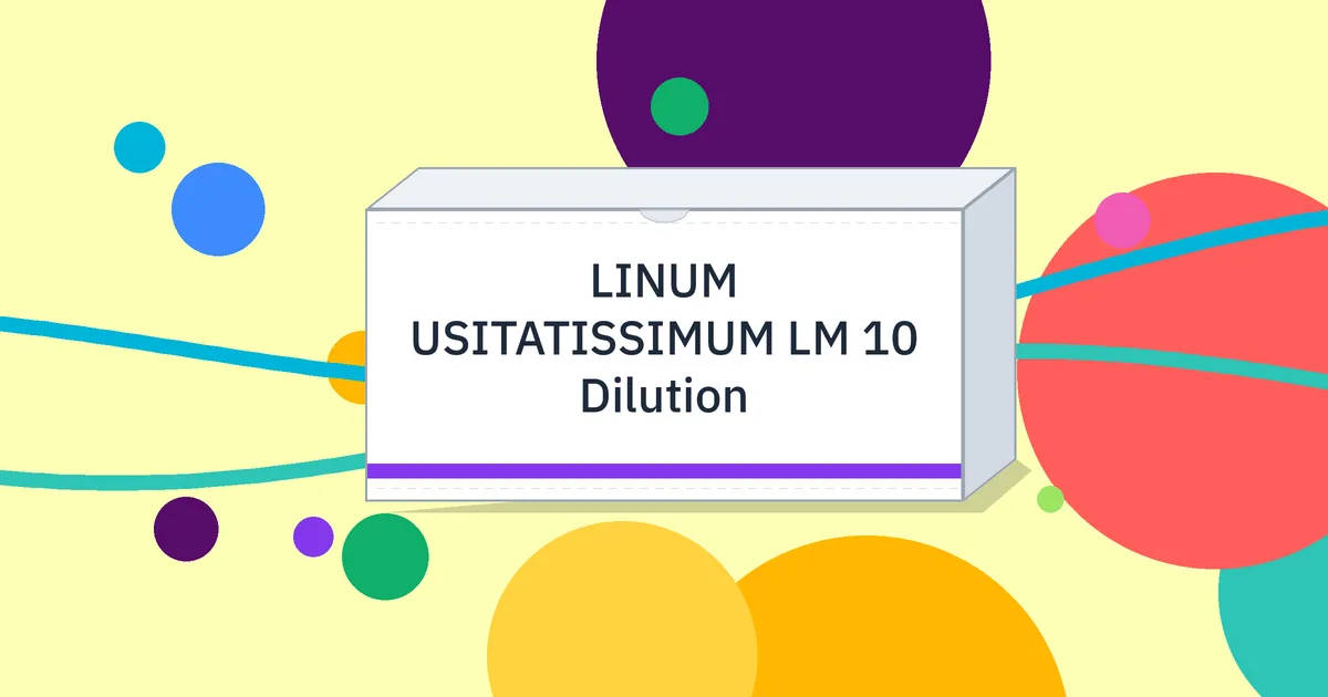 Symbolbild: Packung mit der Aufschrift LINUM USITATISSIMUM LM 10 Dilution (PZN 13530544) – Verfügbarkeit und Bezug in Apotheken in Frankfurt am Main
