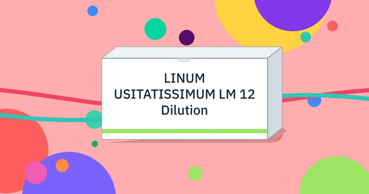 Symbolbild: Packung mit der Aufschrift LINUM USITATISSIMUM LM 12 Dilution (PZN 13530567) – Verfügbarkeit und Bezug in Apotheken in Frankfurt am Main