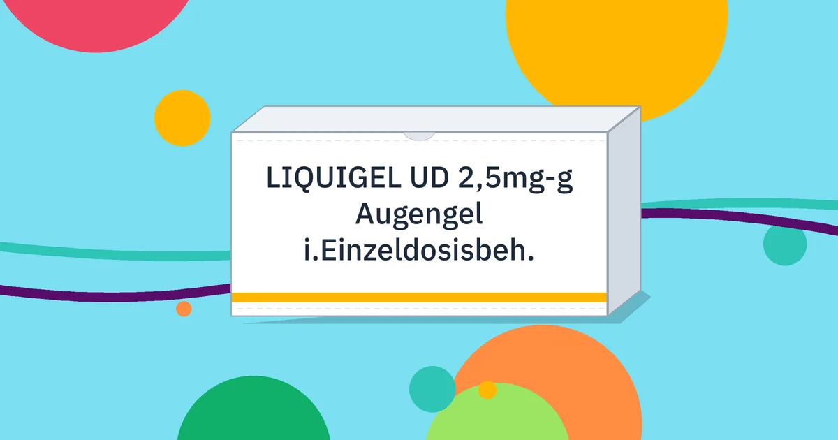 Symbolbild: Packung mit der Aufschrift LIQUIGEL UD 2,5mg-g Augengel i.Einzeldosisbeh. (PZN 05495348) – Verfügbarkeit und Bezug in Apotheken in Frankfurt am Main