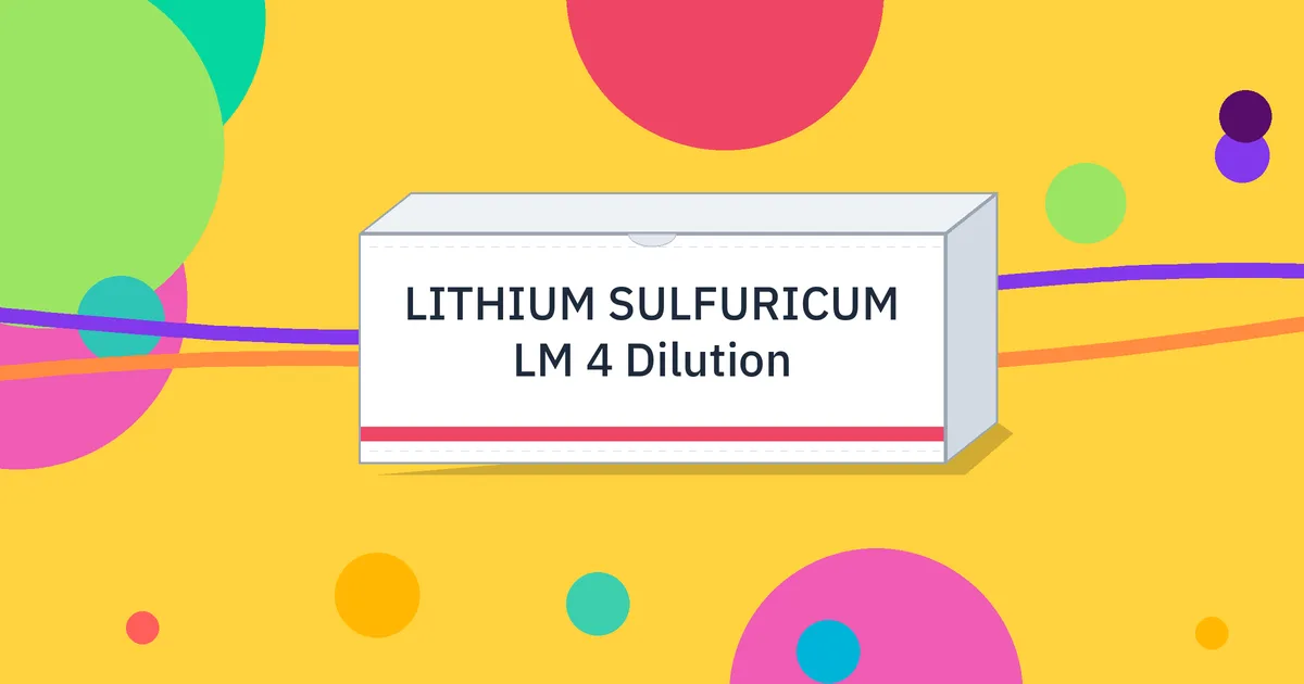 Symbolbild: Packung mit der Aufschrift LITHIUM SULFURICUM LM 4 Dilution (PZN 12932855) – Verfügbarkeit und Bezug in Apotheken in Frankfurt am Main