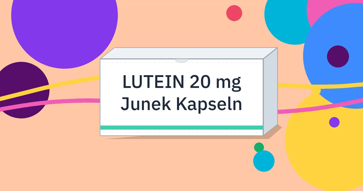 Symbolbild: Packung mit der Aufschrift LUTEIN 20 mg Junek Kapseln (PZN 10396594) – Verfügbarkeit und Bezug in Apotheken in Frankfurt am Main