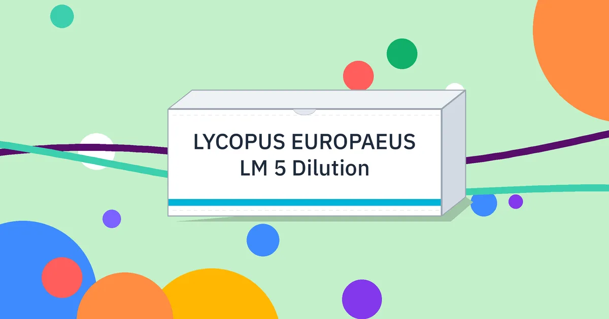 Symbolbild: Packung mit der Aufschrift LYCOPUS EUROPAEUS LM 5 Dilution (PZN 13537931) – Verfügbarkeit und Bezug in Apotheken in Frankfurt am Main
