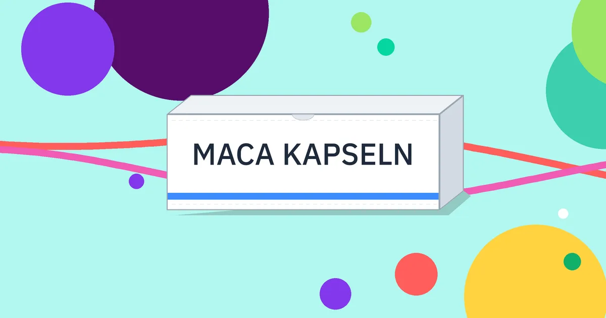 Symbolbild: Packung mit der Aufschrift MACA KAPSELN (PZN 06555472) – Verfügbarkeit und Bezug in Apotheken in Frankfurt am Main