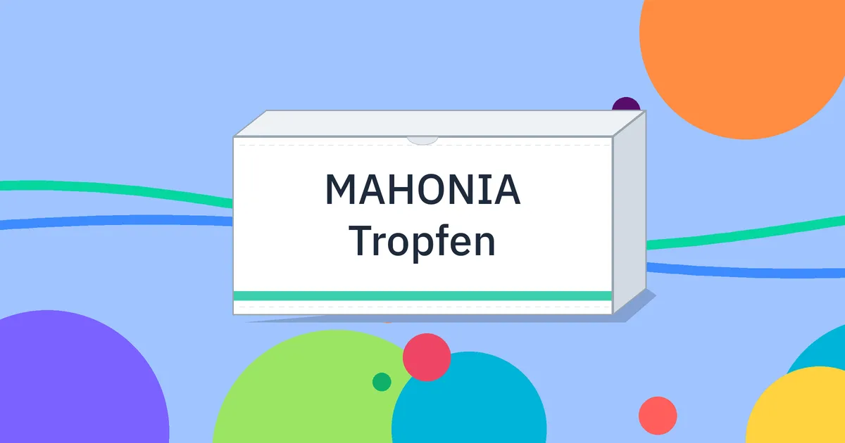 Symbolbild: Packung mit der Aufschrift MAHONIA Tropfen (PZN 12495946) – Verfügbarkeit und Bezug in Apotheken in Frankfurt am Main