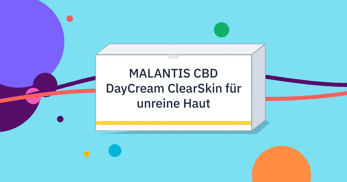 Symbolbild: Packung mit der Aufschrift MALANTIS CBD DayCream ClearSkin für unreine Haut (PZN 18221492) – Verfügbarkeit und Bezug in Apotheken in Frankfurt am Main