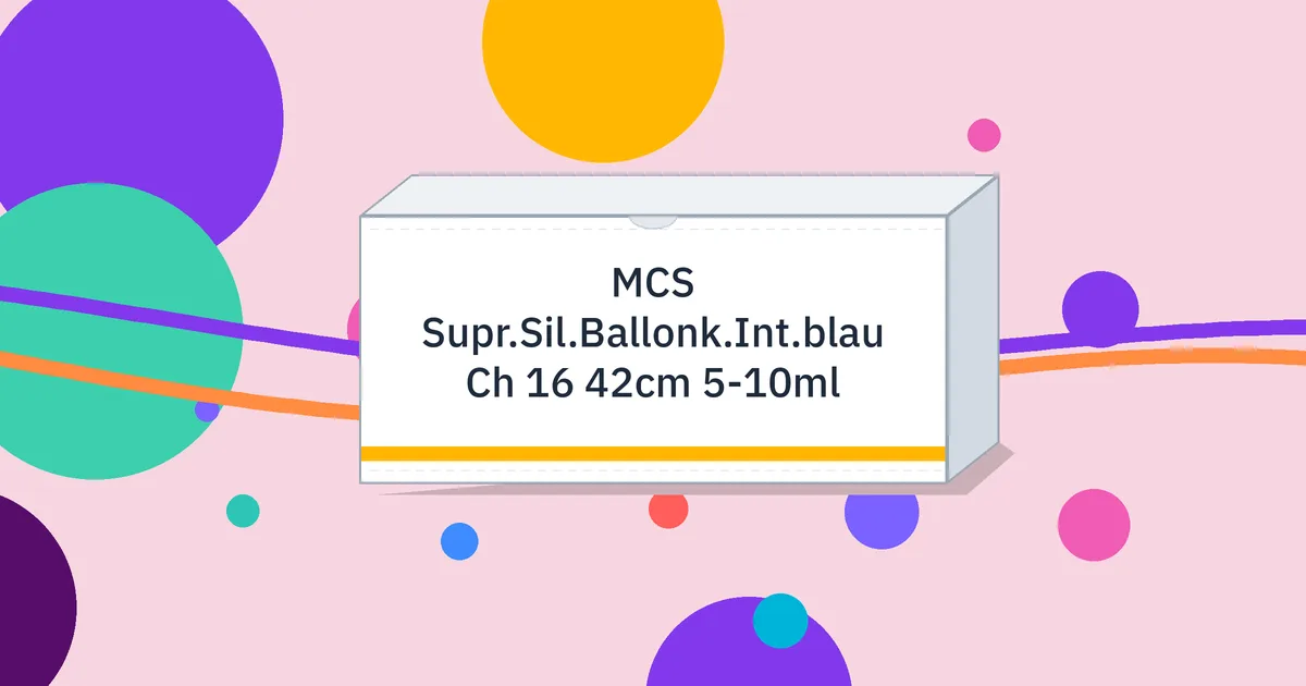 Symbolbild: Packung mit der Aufschrift MCS Supr.Sil.Ballonk.Int.blau Ch 16 42cm 5-10ml (PZN 04803196) – Verfügbarkeit und Bezug in Apotheken in Frankfurt am Main