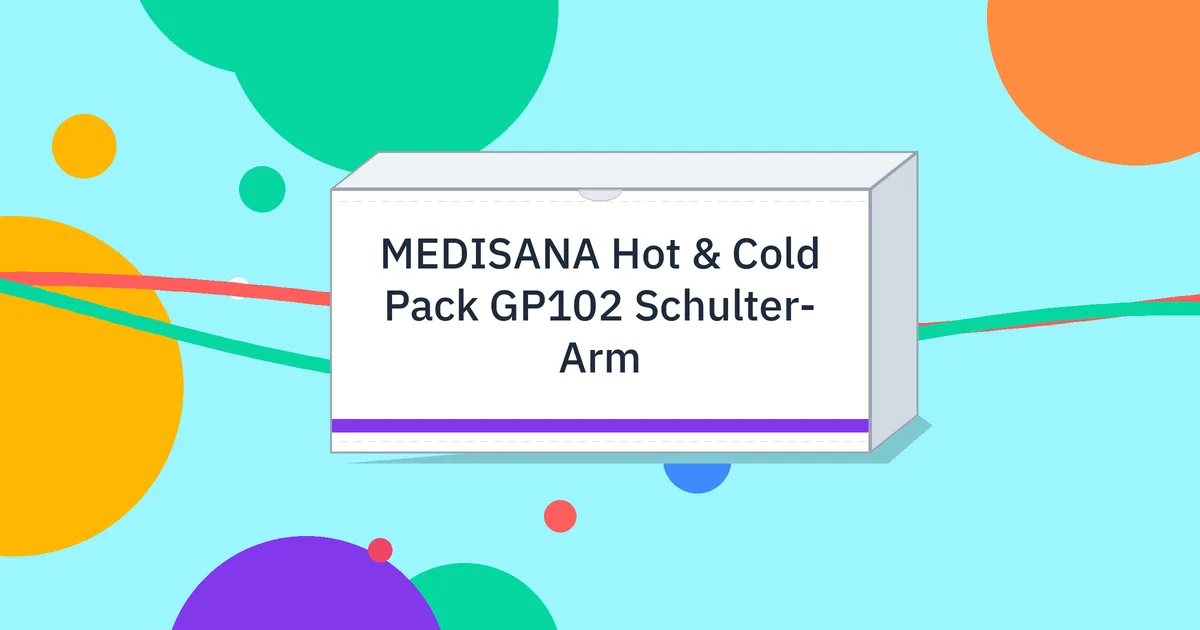 Symbolbild: Packung mit der Aufschrift MEDISANA Hot & Cold Pack GP102 Schulter-Arm (PZN 20835178) – Verfügbarkeit und Bezug in Apotheken in Frankfurt am Main