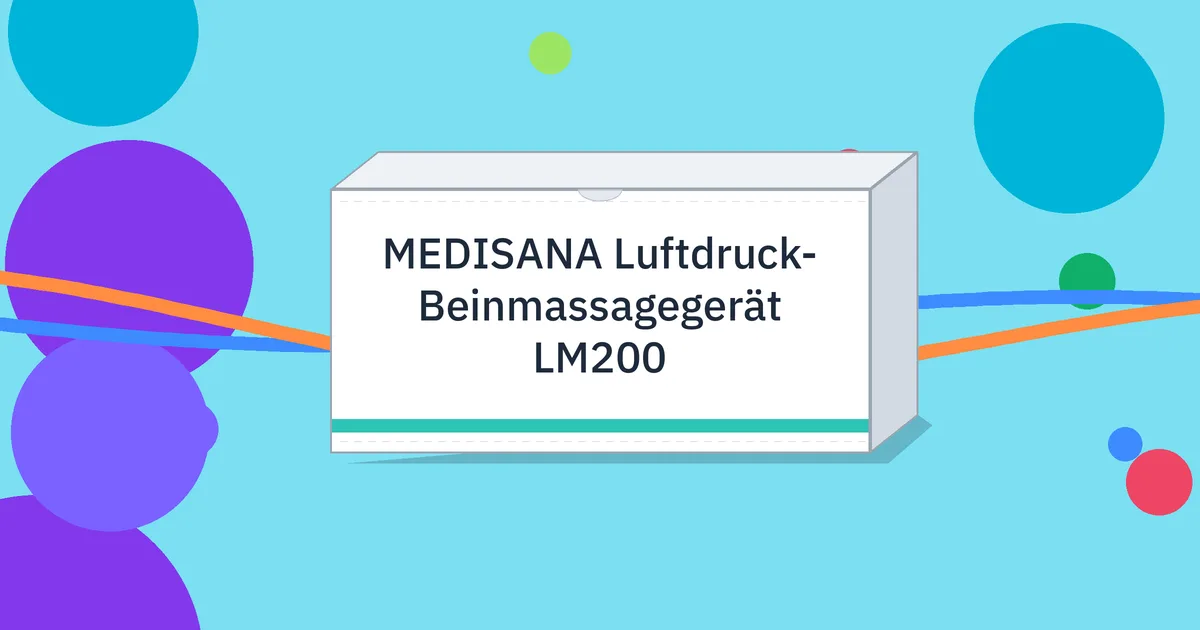 Symbolbild: Packung mit der Aufschrift MEDISANA Luftdruck-Beinmassagegerät LM200 (PZN 20902294) – Verfügbarkeit und Bezug in Apotheken in Frankfurt am Main