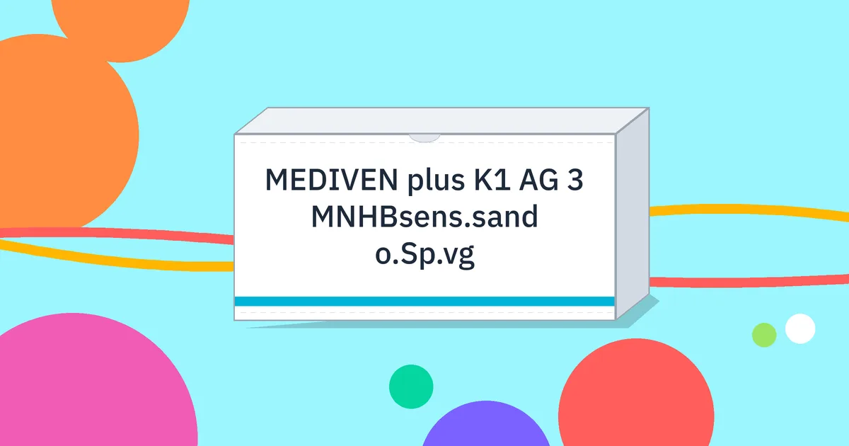 Symbolbild: Packung mit der Aufschrift MEDIVEN plus K1 AG 3 MNHBsens.sand o.Sp.vg (PZN 18940927) – Verfügbarkeit und Bezug in Apotheken in Frankfurt am Main