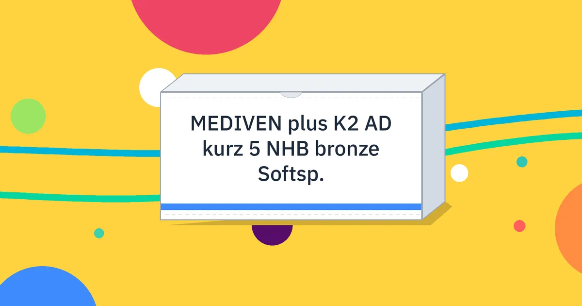 Symbolbild: Packung mit der Aufschrift MEDIVEN plus K2 AD kurz 5 NHB bronze Softsp. (PZN 15925703) – Verfügbarkeit und Bezug in Apotheken in Frankfurt am Main