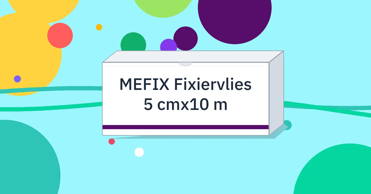 Symbolbild: Packung mit der Aufschrift MEFIX Fixiervlies 5 cmx10 m (PZN 10263798) – Verfügbarkeit und Bezug in Apotheken in Frankfurt am Main