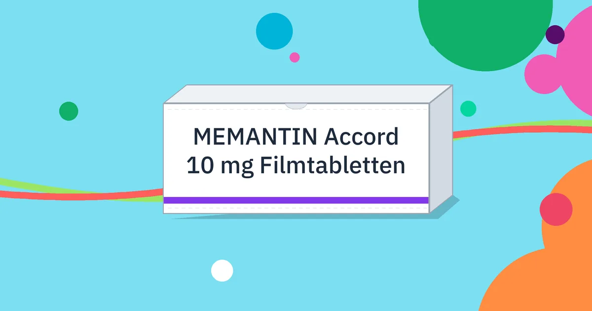 Symbolbild: Packung mit der Aufschrift MEMANTIN Accord 10 mg Filmtabletten (PZN 16797408) – Verfügbarkeit und Bezug in Apotheken in Frankfurt am Main