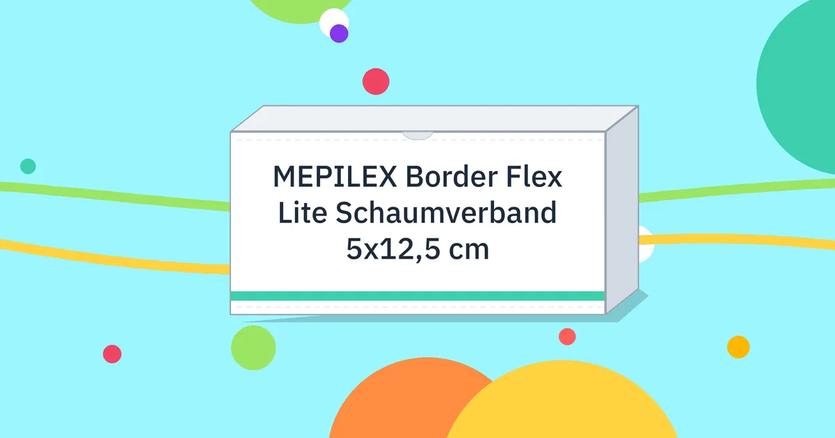 Symbolbild: Packung mit der Aufschrift MEPILEX Border Flex Lite Schaumverband 5x12,5 cm (PZN 17850702) – Verfügbarkeit und Bezug in Apotheken in Frankfurt am Main