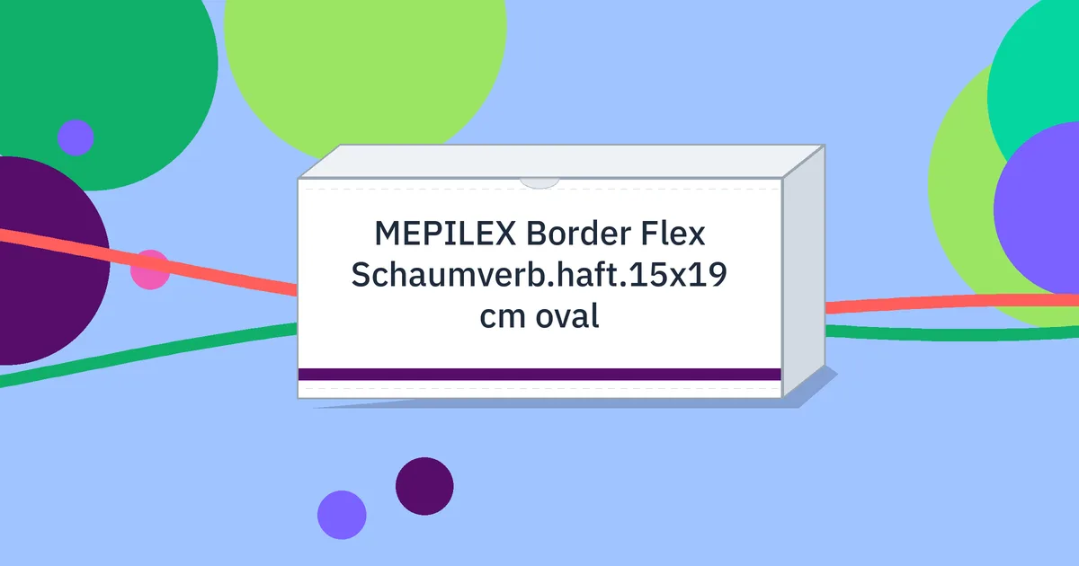 Symbolbild: Packung mit der Aufschrift MEPILEX Border Flex Schaumverb.haft.15x19 cm oval (PZN 19341531) – Verfügbarkeit und Bezug in Apotheken in Frankfurt am Main