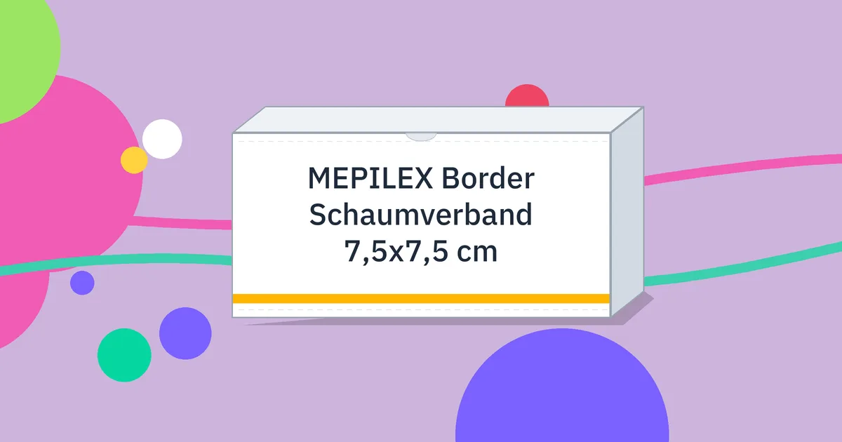 Symbolbild: Packung mit der Aufschrift MEPILEX Border Schaumverband 7,5x7,5 cm (PZN 18034904) – Verfügbarkeit und Bezug in Apotheken in Frankfurt am Main