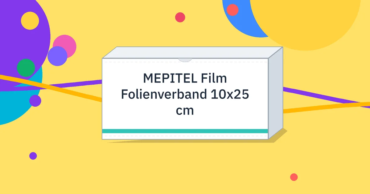 Symbolbild: Packung mit der Aufschrift MEPITEL Film Folienverband 10x25 cm (PZN 10264295) – Verfügbarkeit und Bezug in Apotheken in Frankfurt am Main