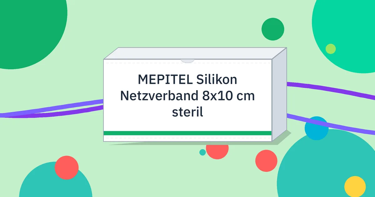 Symbolbild: Packung mit der Aufschrift MEPITEL Silikon Netzverband 8x10 cm steril (PZN 16227148) – Verfügbarkeit und Bezug in Apotheken in Frankfurt am Main