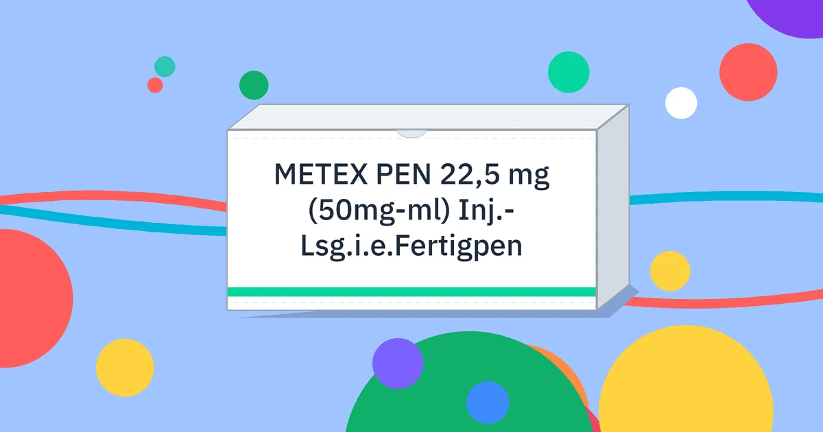 Symbolbild: Packung mit der Aufschrift METEX PEN 22,5 mg (50mg-ml) Inj.-Lsg.i.e.Fertigpen (PZN 09668389) – Verfügbarkeit und Bezug in Apotheken in Frankfurt am Main