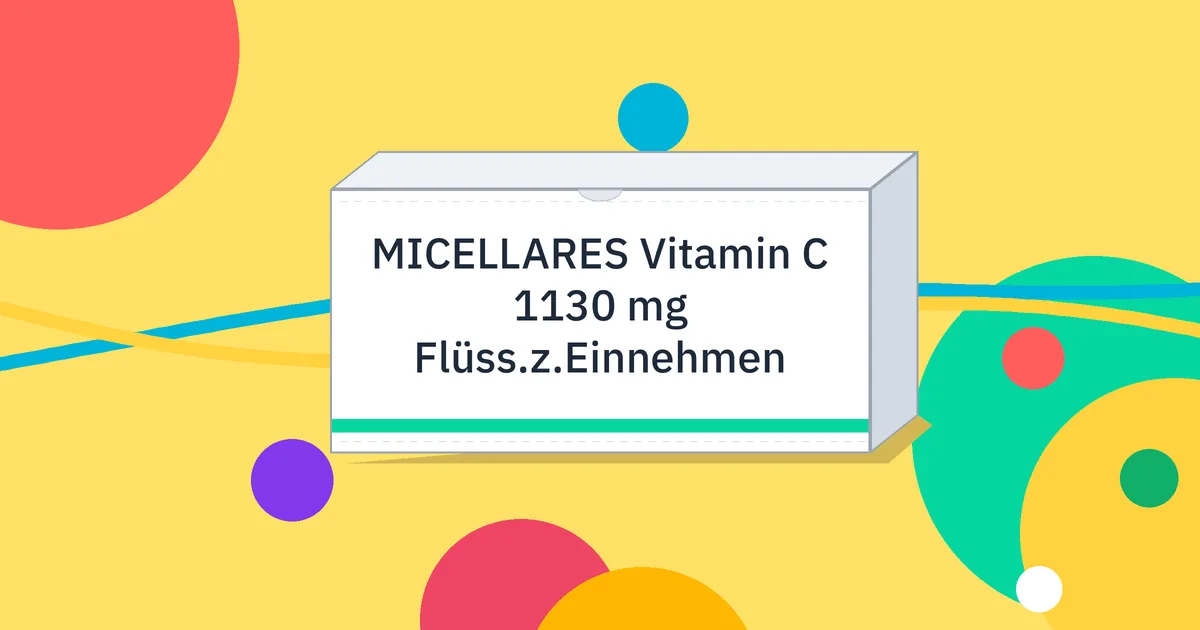 Symbolbild: Packung mit der Aufschrift MICELLARES Vitamin C 1130 mg Flüss.z.Einnehmen (PZN 16000396) – Verfügbarkeit und Bezug in Apotheken in Frankfurt am Main