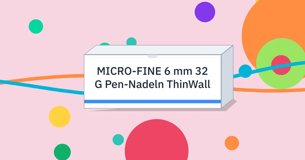 Symbolbild: Packung mit der Aufschrift MICRO-FINE 6 mm 32 G Pen-Nadeln ThinWall (PZN 20828391) – Verfügbarkeit und Bezug in Apotheken in Frankfurt am Main