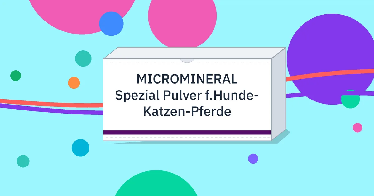 Symbolbild: Packung mit der Aufschrift MICROMINERAL Spezial Pulver f.Hunde-Katzen-Pferde (PZN 13058679) – Verfügbarkeit und Bezug in Apotheken in Frankfurt am Main