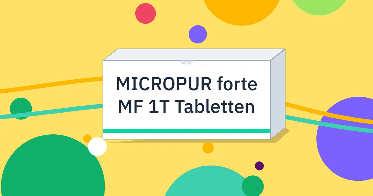Symbolbild: Packung mit der Aufschrift MICROPUR forte MF 1T Tabletten (PZN 04236277) – Verfügbarkeit und Bezug in Apotheken in Frankfurt am Main