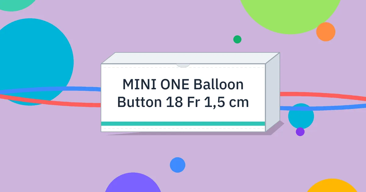 Symbolbild: Packung mit der Aufschrift MINI ONE Balloon Button 18 Fr 1,5 cm (PZN 14342193) – Verfügbarkeit und Bezug in Apotheken in Frankfurt am Main