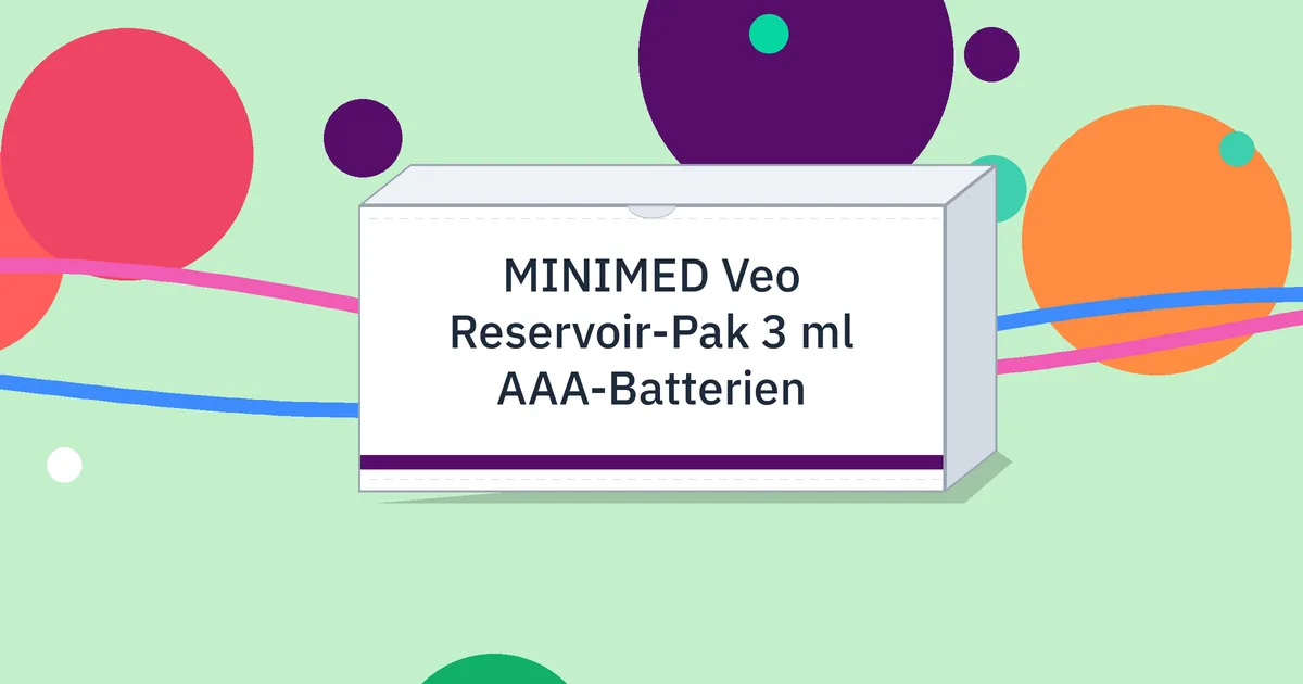 Symbolbild: Packung mit der Aufschrift MINIMED Veo Reservoir-Pak 3 ml AAA-Batterien (PZN 11051762) – Verfügbarkeit und Bezug in Apotheken in Frankfurt am Main