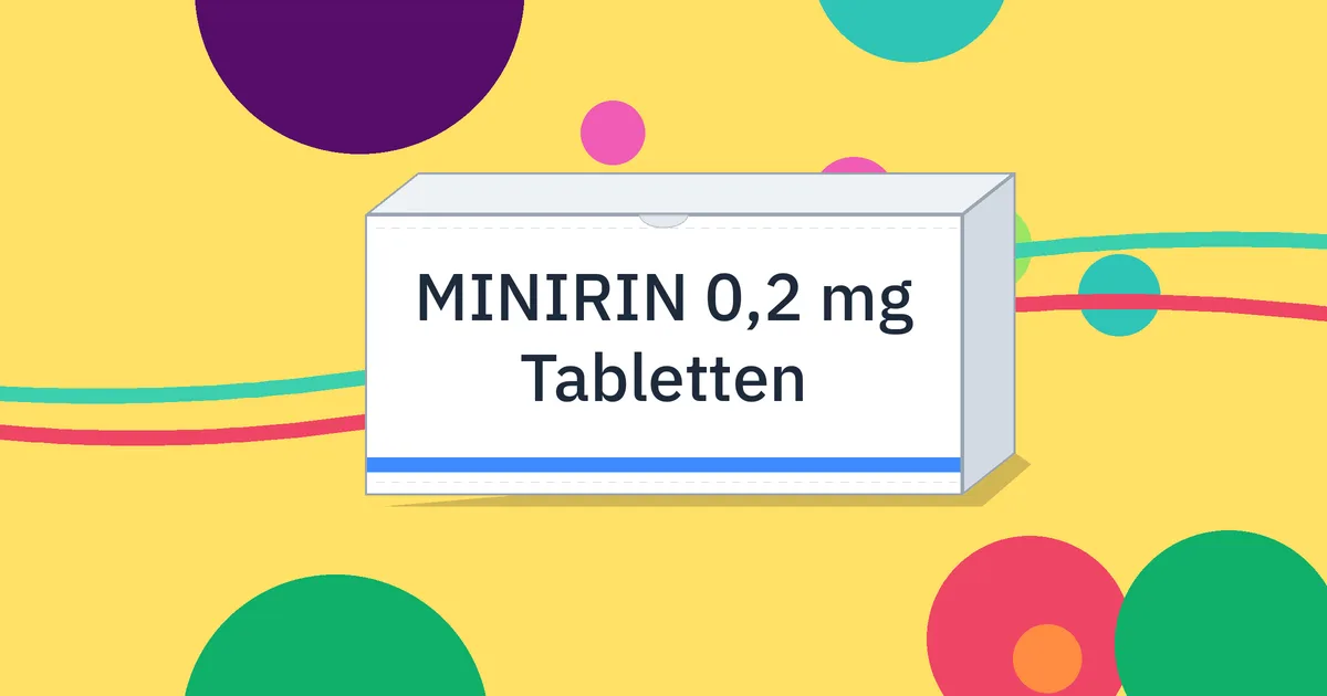 Symbolbild: Packung mit der Aufschrift MINIRIN 0,2 mg Tabletten (PZN 07382737) – Verfügbarkeit und Bezug in Apotheken in Frankfurt am Main