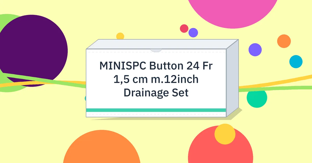 Symbolbild: Packung mit der Aufschrift MINISPC Button 24 Fr 1,5 cm m.12inch Drainage Set (PZN 20821348) – Verfügbarkeit und Bezug in Apotheken in Frankfurt am Main