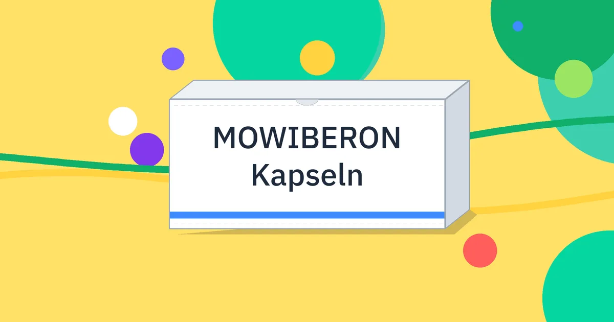 Symbolbild: Packung mit der Aufschrift MOWIBERON Kapseln (PZN 03355413) – Verfügbarkeit und Bezug in Apotheken in Frankfurt am Main